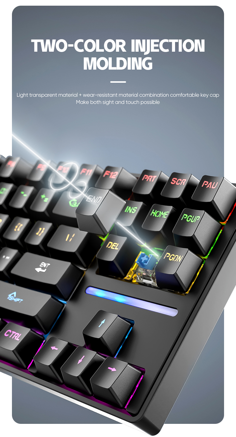 SMAILWOLF SK16 87 Keys Wired Mechanical Keyboard RGB Hot Swappable Compact Gaming Keyboards Type ...