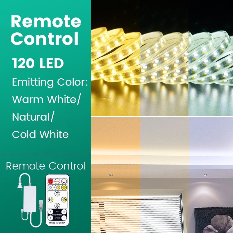 5M-30M Tri-Colors Remote Control Dimming LED strip Light Waterproof ...