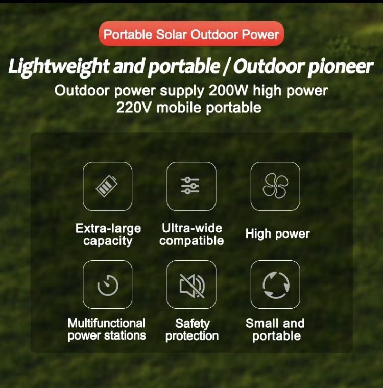 200W Portable Power Station 220V 78000mAh Big Capacity Solar Generator ...