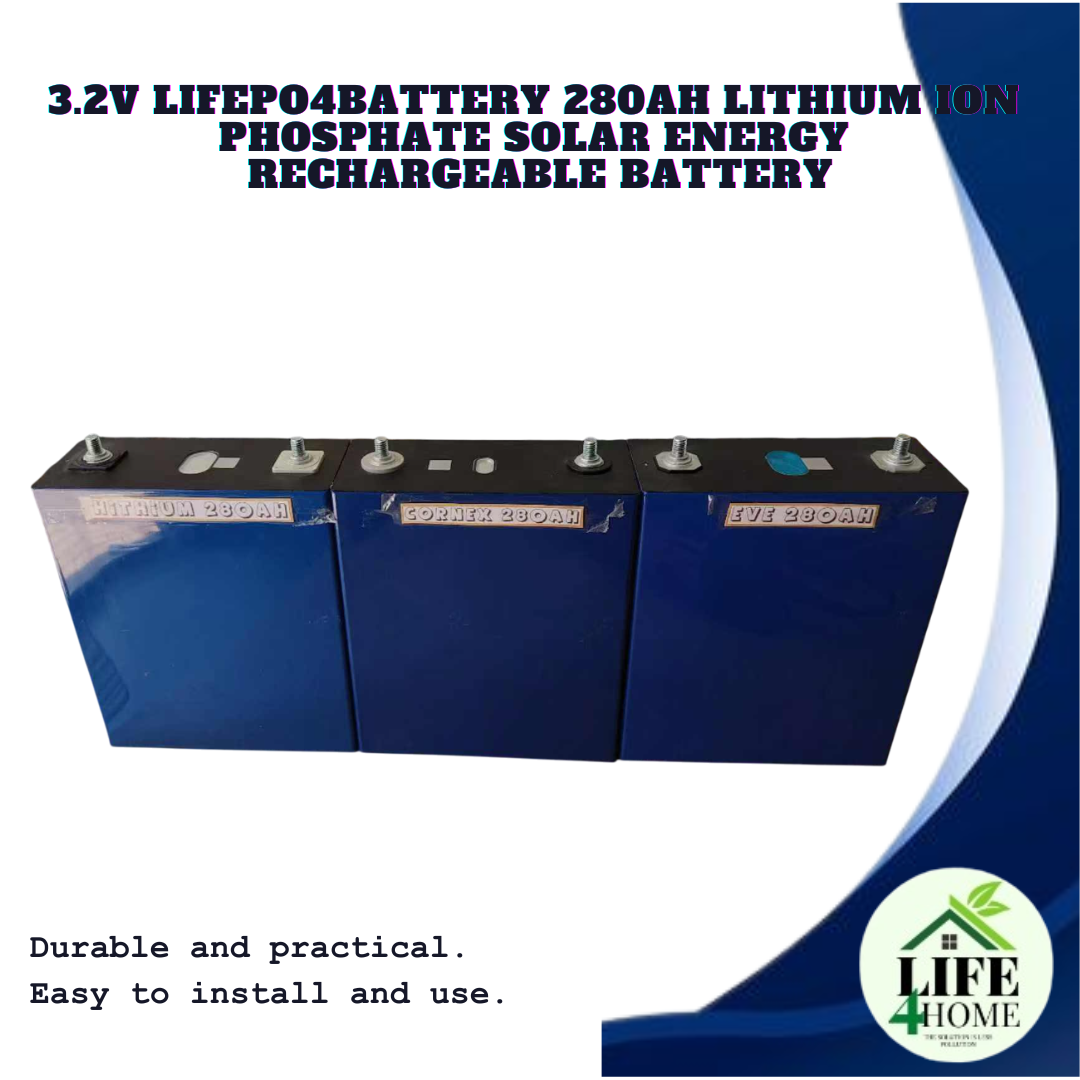 BRAND NEW 3.2V 280AH LIFEPO4 HITHIUM BATTERY RECHARGEABLE PRISMATIC ...