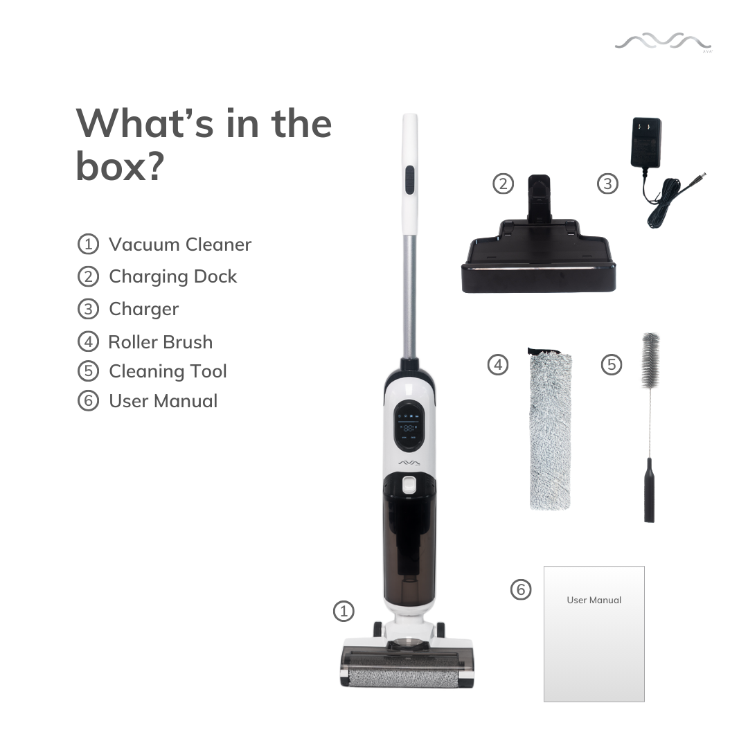 AVA Wet and Dry Cordless Vacuum Cleaner, Upright Floor Cleaner 3-in-1 ...