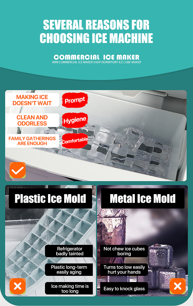 Hicon Portable Ice Maker Machine Automatic Household Large Ice Storage ...