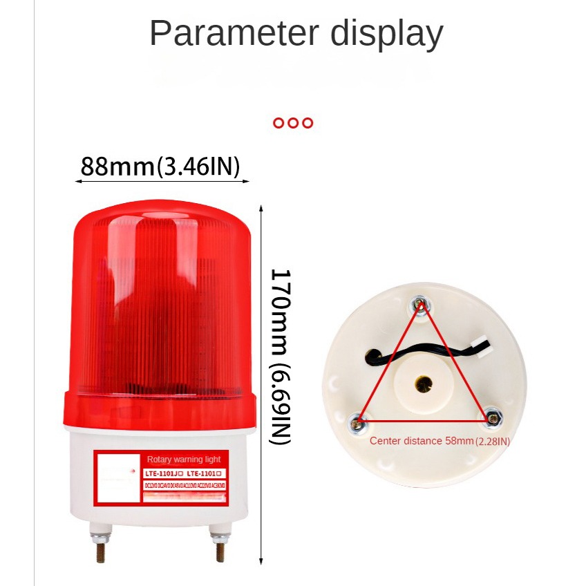 220V LED Alarm Light Warning Lamp Signal Buzzer Rotary Strobe Flash ...