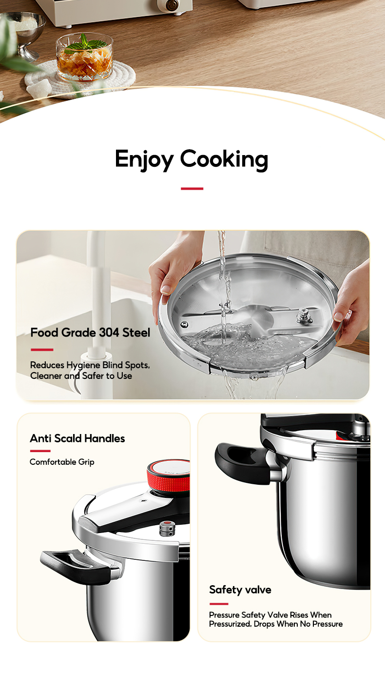 Pressure Cooker Heavy Duty Rice Cooker 304 Stainless Steel Electric Cooker 5/7/9L For Induction ...
