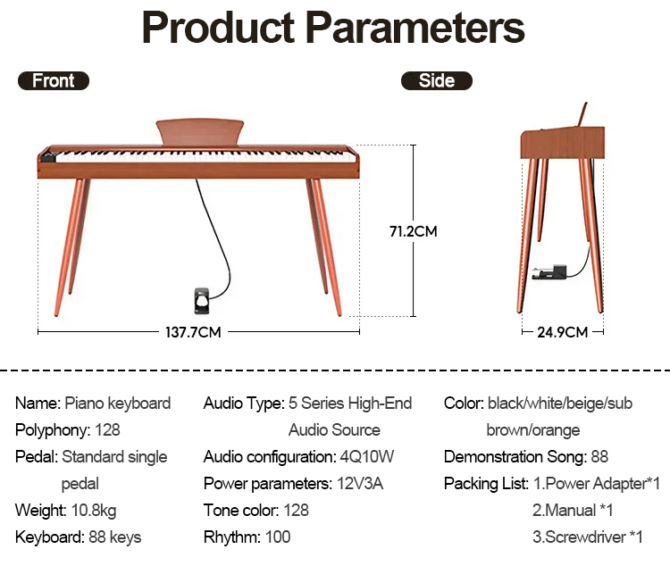 88 Key Keyboard Piano Weighted Action Electronic Keyboard Piano,Digital ...
