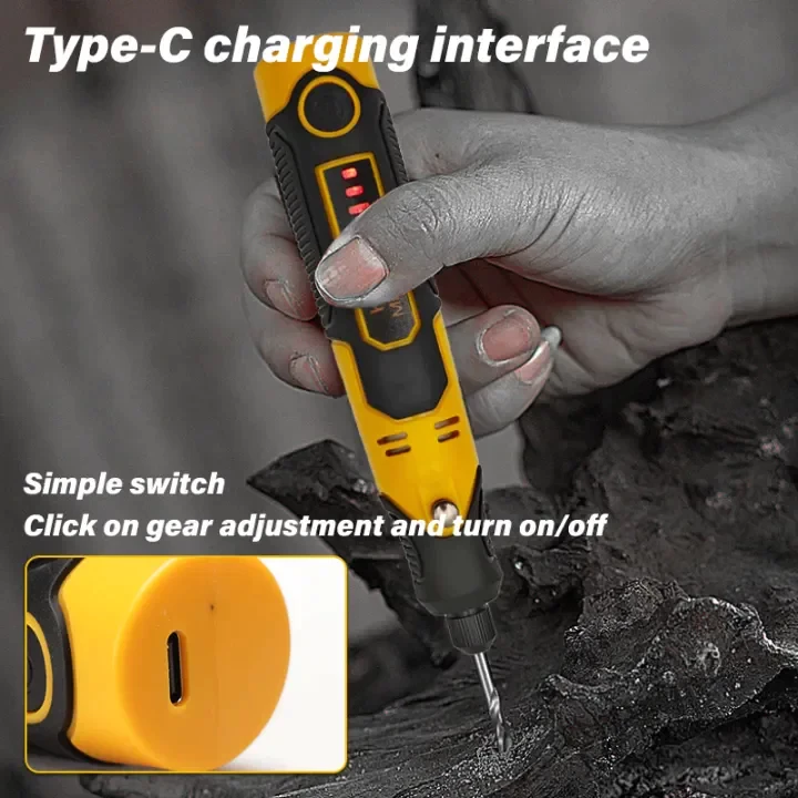 KEELAT KMG02 Carving Tools Set Electric Cordless Mini Grinder Drill Set ...