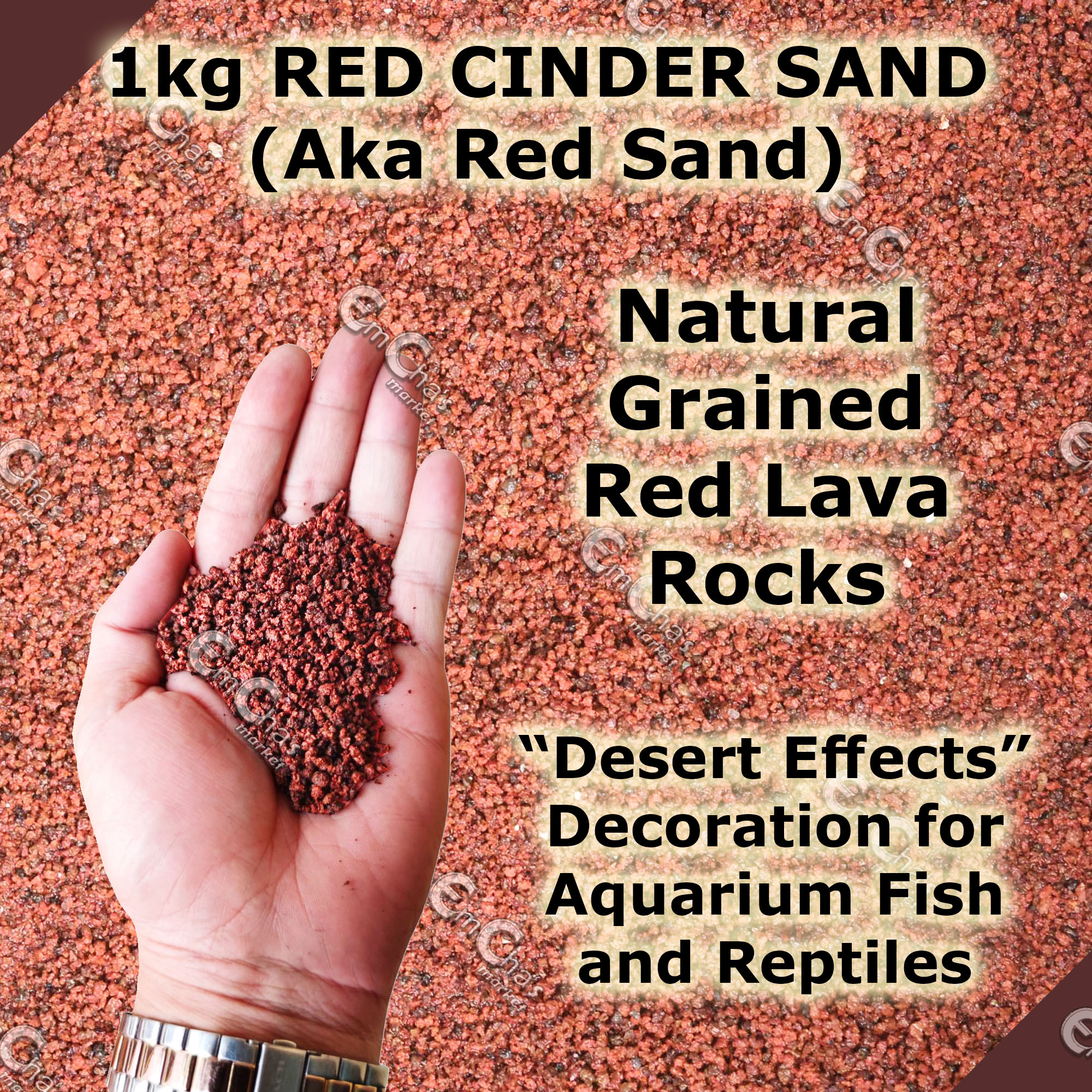 1kg JTC Red Cinder Sand LAVA SAND (Crushed Lava Rocks)(bdg)Red Volcanic ...