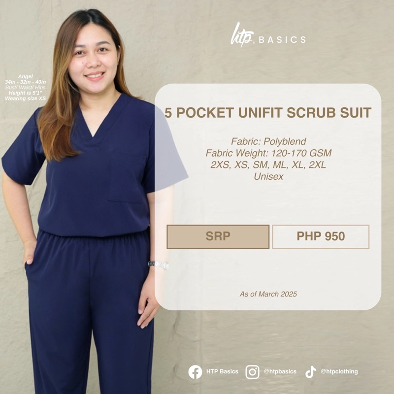 HTP Basics - 5 Pocket Unifit Scrub Suit (Unisex) batch 2 | Shopee ...
