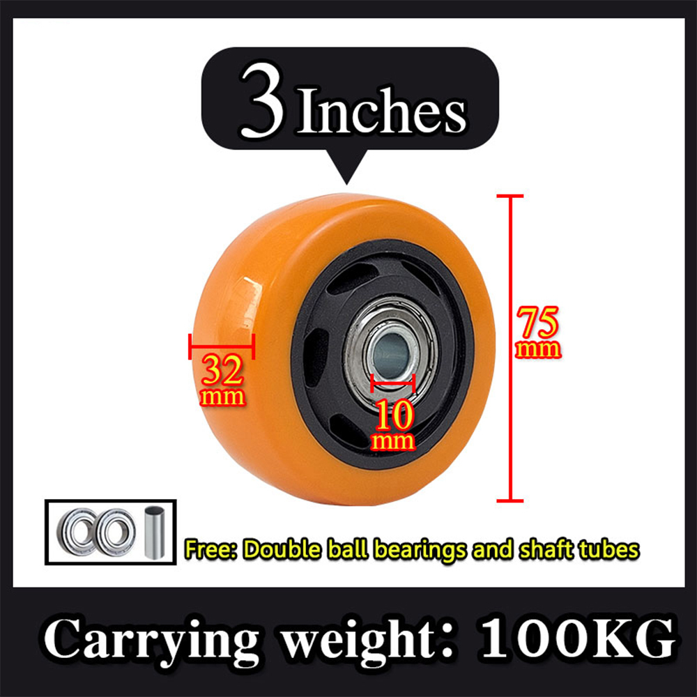 4PCS Caster Heavy Duty PU Wheel,Push Cart Wheel,No Steel Frame,3/4/5 ...