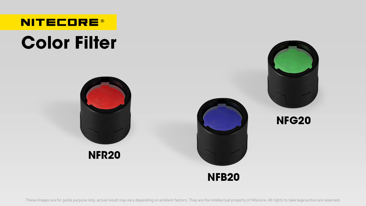 Nitecore Flashlight Filter - NFR - NFB - NFG - NFD - Diffuser - Red ...