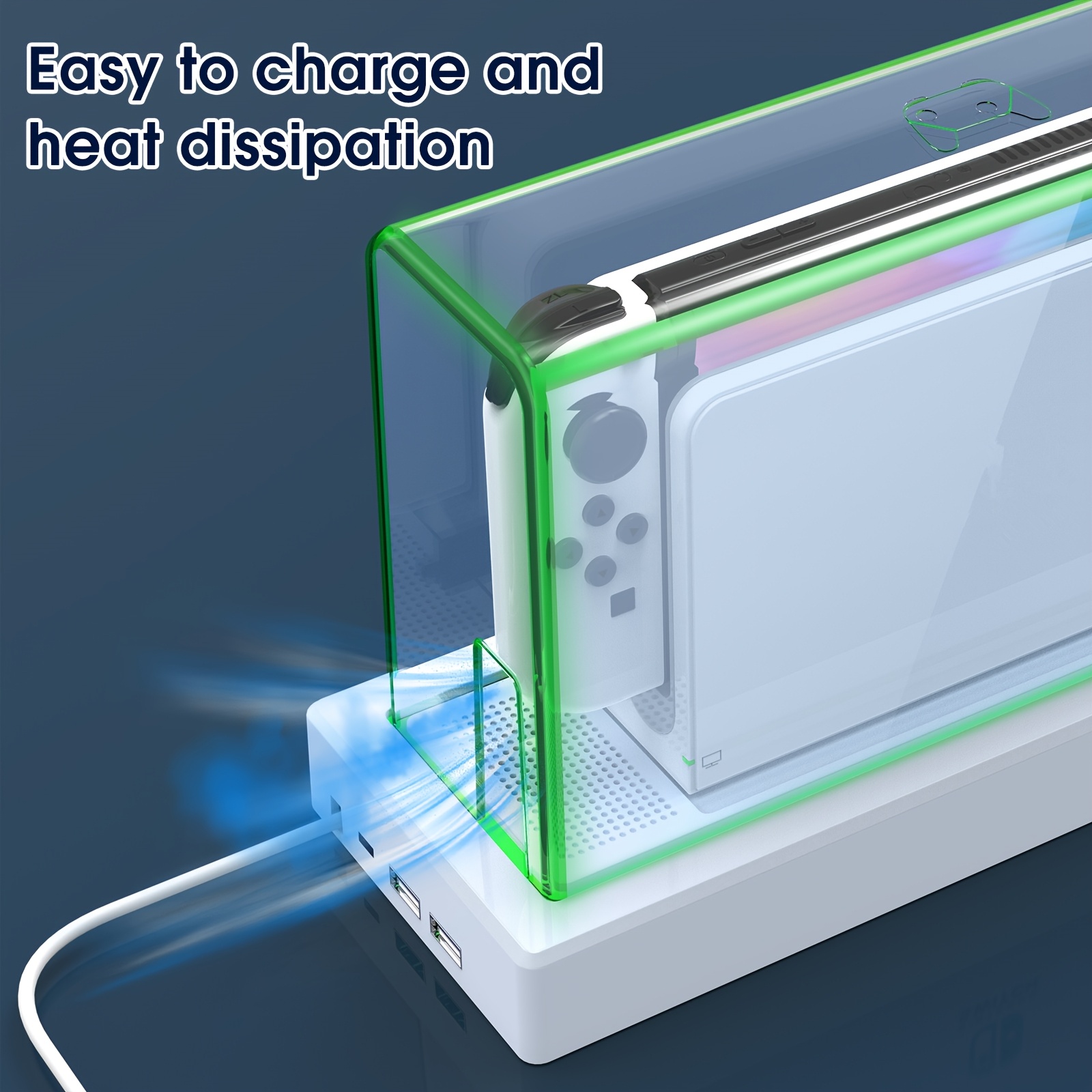 20 Colors LED Light Transparent Acrylic Case Nintendo Switch OLED Anti ...