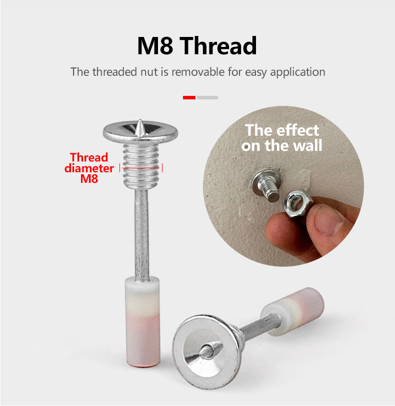 MIFFY Threaded Nail Mini M8 Thread Integrated Nail Gun Nail Threaded ...