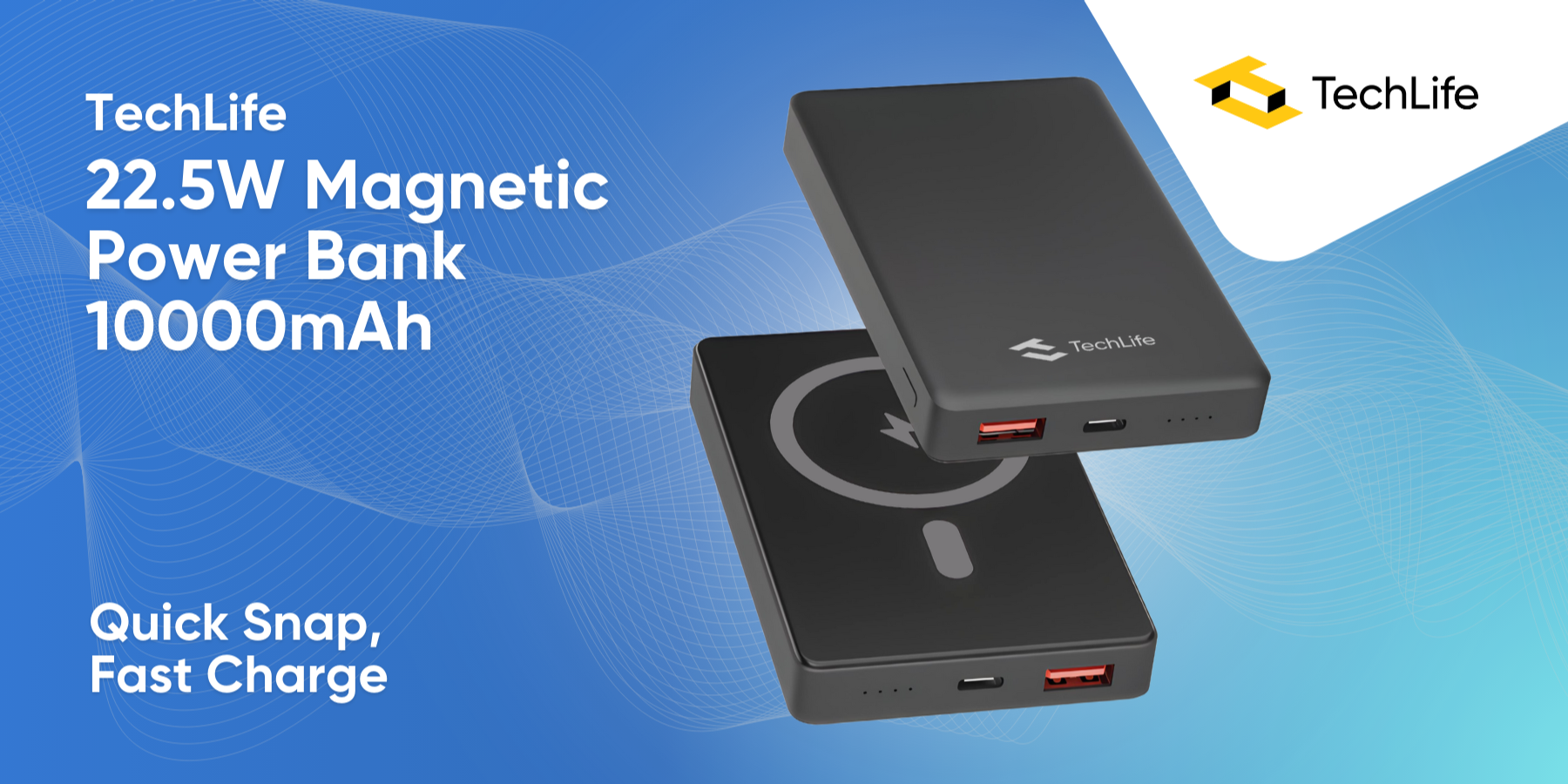 TechLife 22.5W Magnetic Power Bank 10000mAh l Supports Fast Charging ...