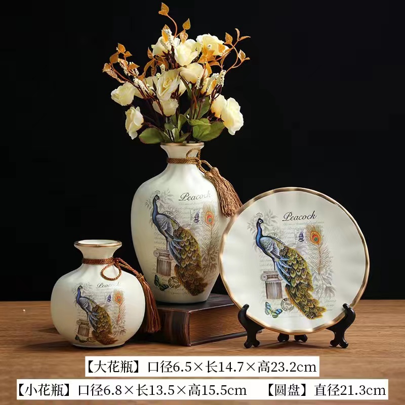 Spot 】 European-style ceramic desktop decorative vase creative ...