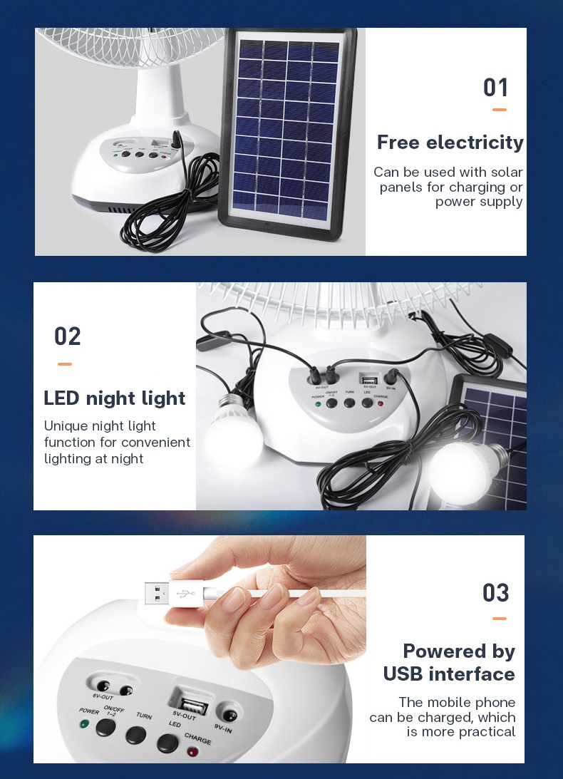 ASL Solar electric fan Rechargeable solar fan with panel solar ...