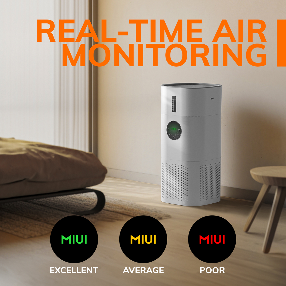 MIUI 2-in-1 Air Purifier with Humidifier Combo for Home Allergies and ...