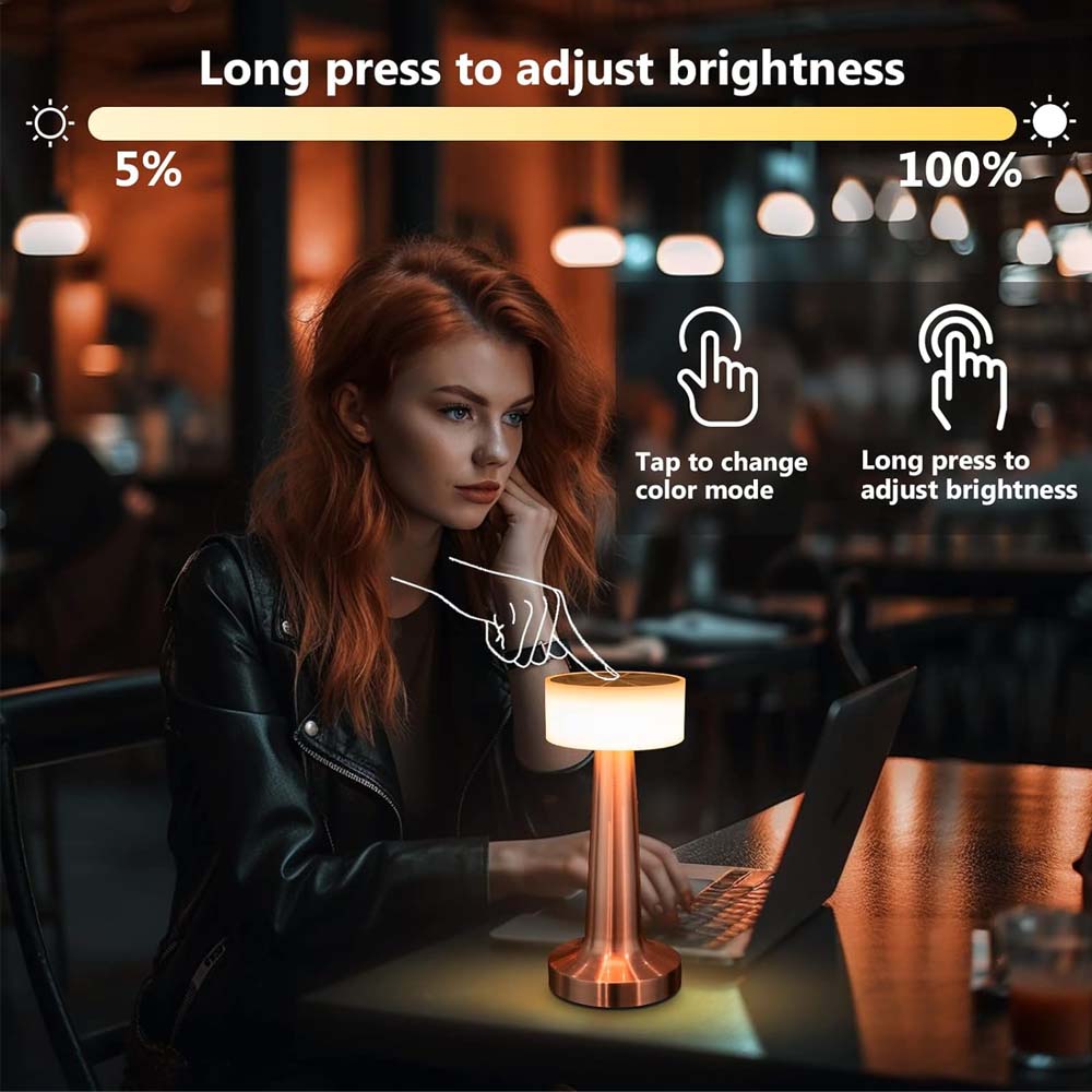 LED Bar Table Lamp Indoor Lighting Desk Light Touch Sensor Wireless Bedroom Light Three Light ...