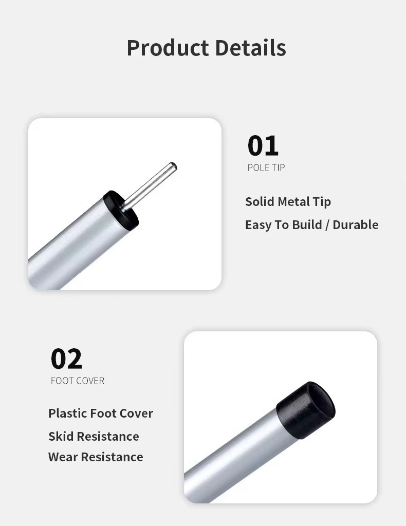 Naturehike 2PCS*2.4M Tent Pole 4 Section/PC Pole Iron Rod For Tent ...