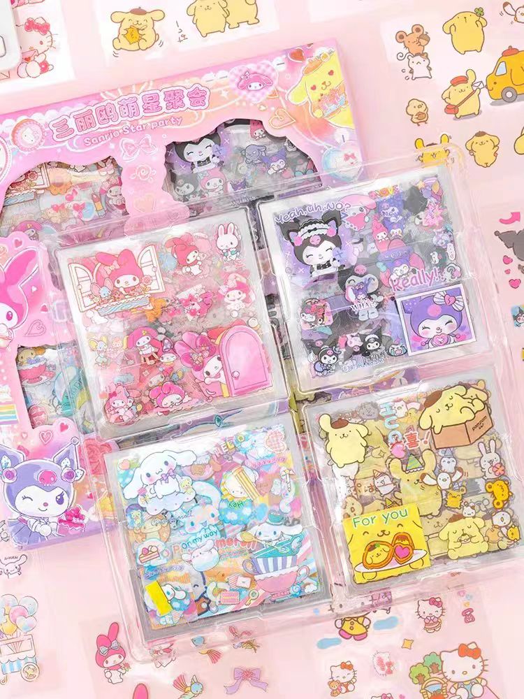 100 Sheets/Box Sanrio Sticker Kuromi Student Notebook Hand Account ...