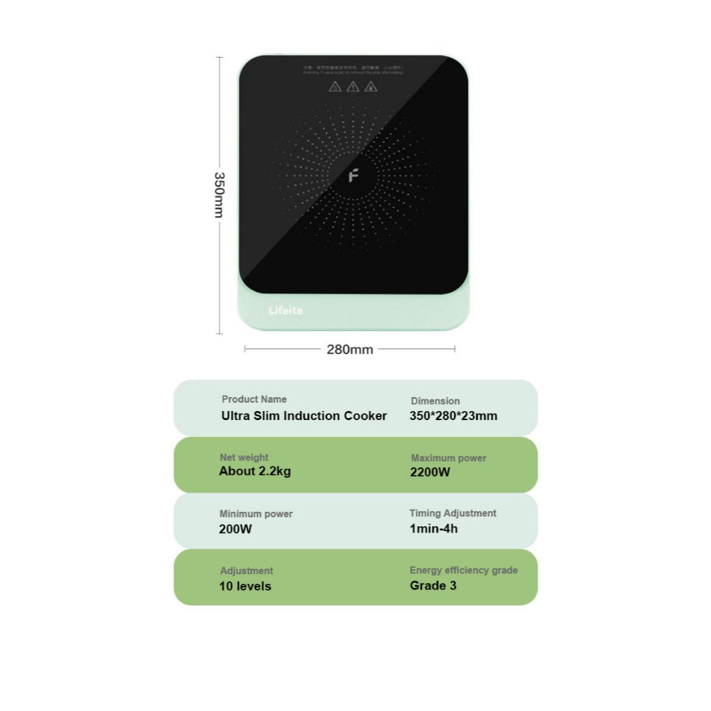 Xiaomi Lifeite 2200W Ultra Thin Induction Cooker 10 Speed Temperature ...