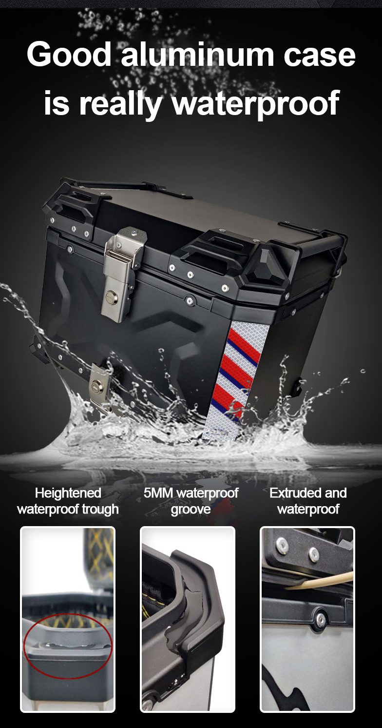 Motorcycle Compartment 55/45/40/ 35/5L Motorcycle Alloy Top Box With ...