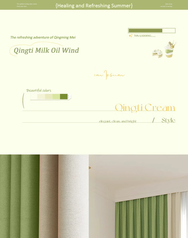 French Cream Style Aesthetic Blackout Curtains Suitable for Windows ...