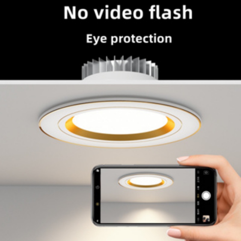 Tricolor LED Downlight 5W/7W/9W/12W Recessed Round Pin Light Aluminum ...