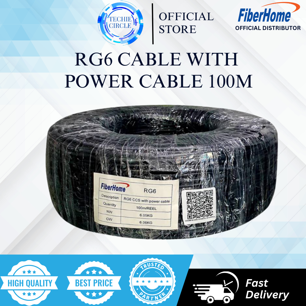 FIBERHOME RG6 COAXIAL CABLE RG6 Siamese Cable 300M and 100M | with ...