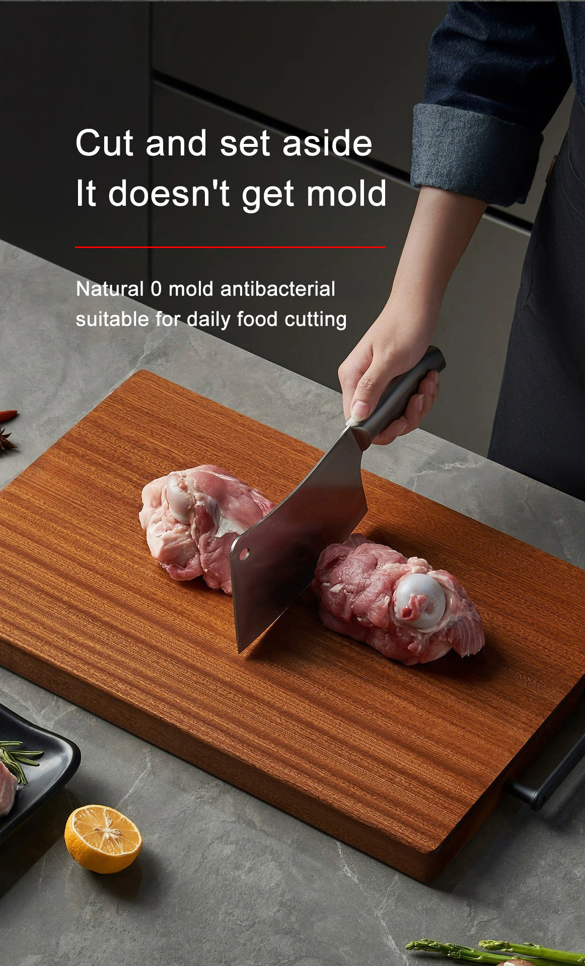 Antibacterial mildew proof ebony cutting board household cutting board ...