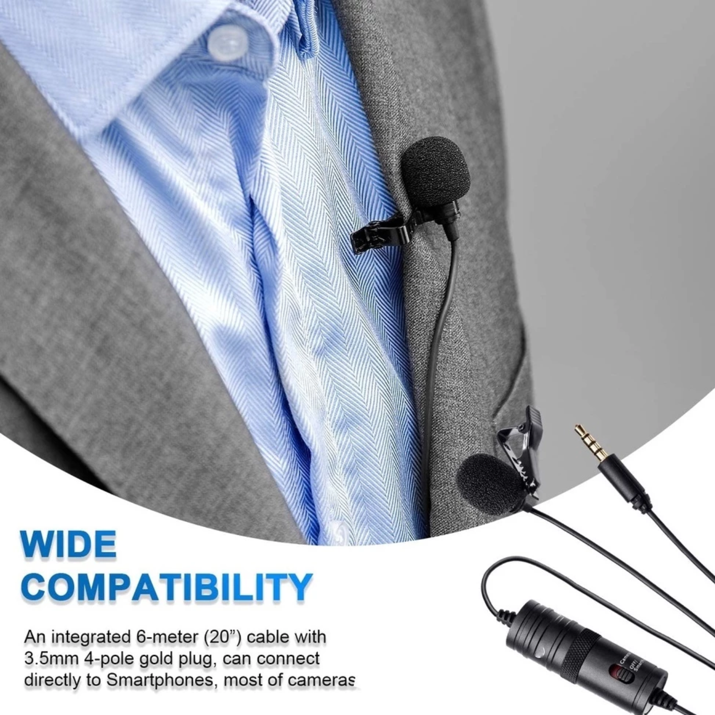 BYM1 Lavalier Microphone Lapel Mic Studio Video Recording Livestream ...