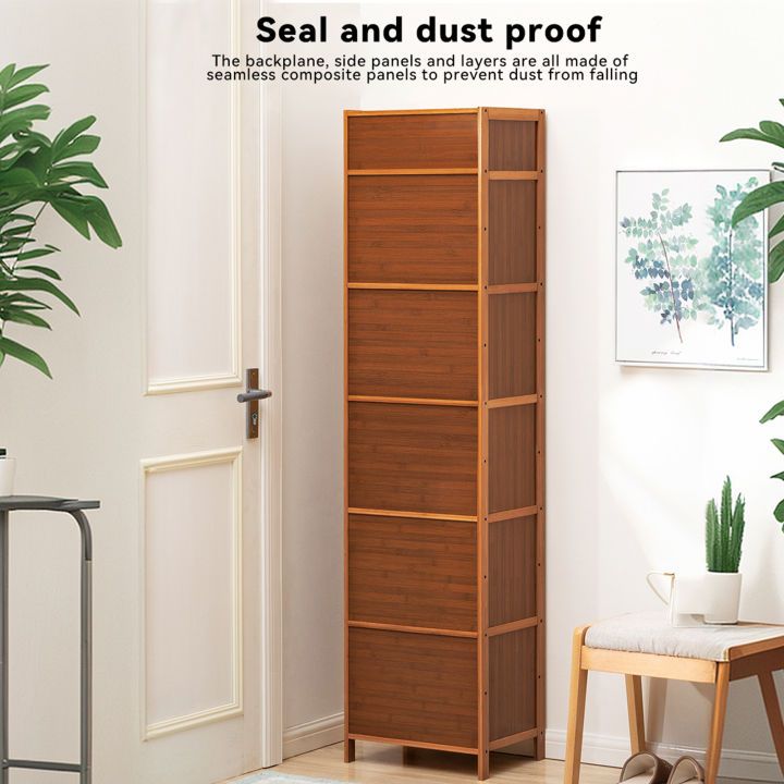 Bamboo Locker Bookshelf Cabinet Rattan Door Kitchen Living Room Storage ...