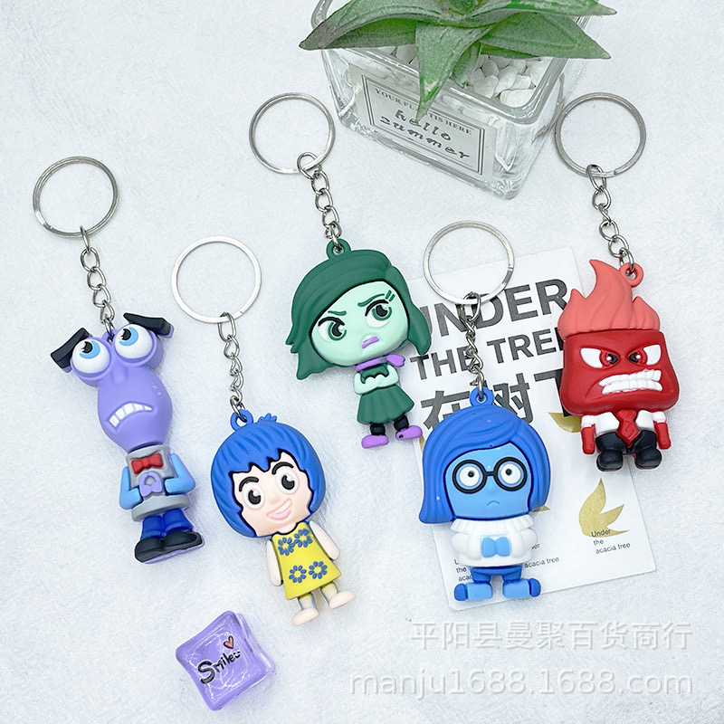 Inside Out Keychain Cartoon Keychain Disney and Pixar Sadness Fear ...