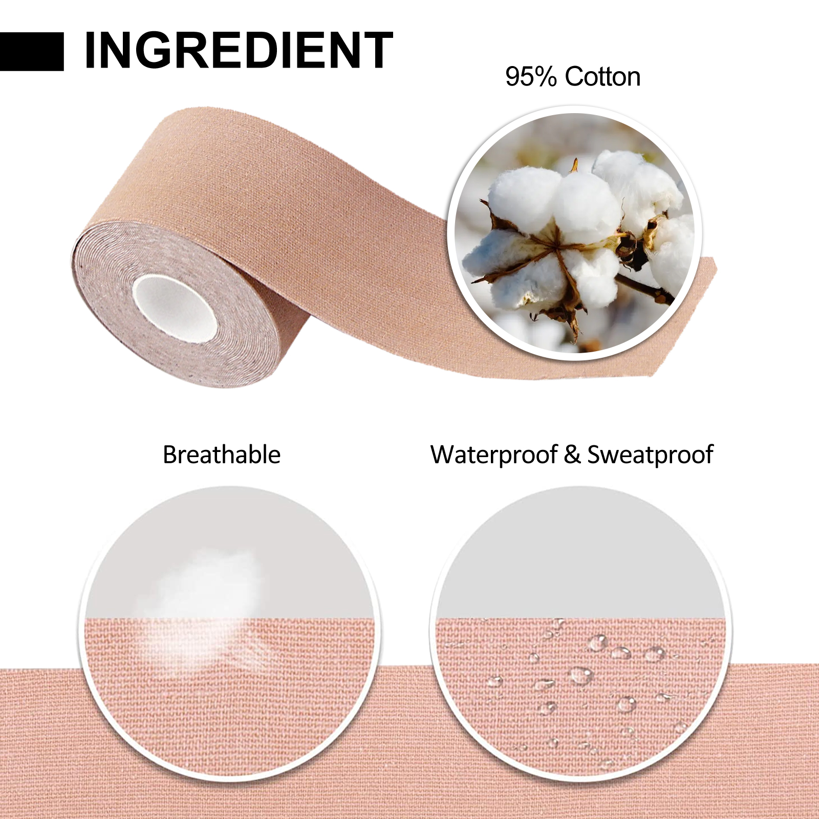 West&Month Sticky Boob Tape 5cm*5cm Chest push up Breast up Waterproof ...
