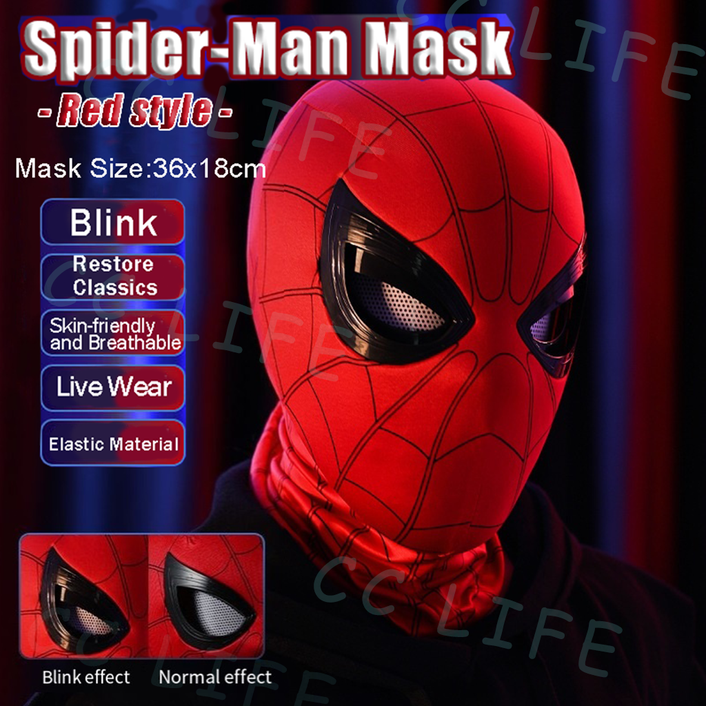 Cool Spider Man Headpiece Blinking High Quality Hero Expedition Adult ...