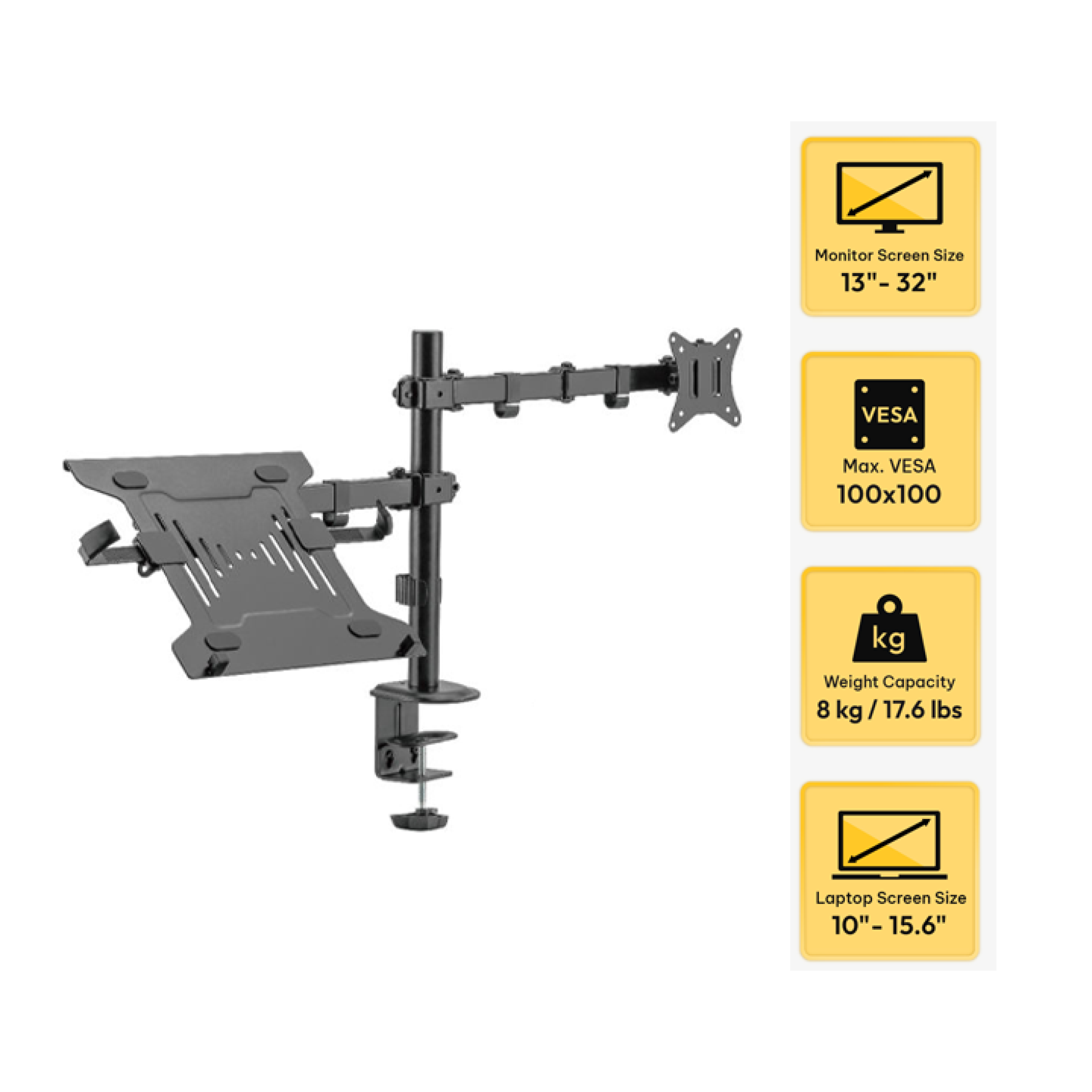 EXPOSE Monitor Arm Mount 720 Degree Rotation Pneumatic Device Support ...
