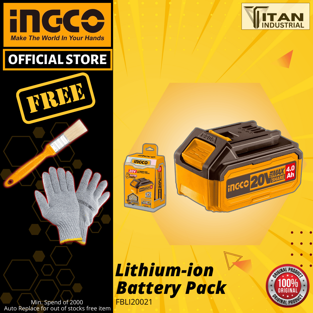 Ingco Battery li-ion battery 4.0Ah FBLI2002 / FBLI20021 • Tm ss ...