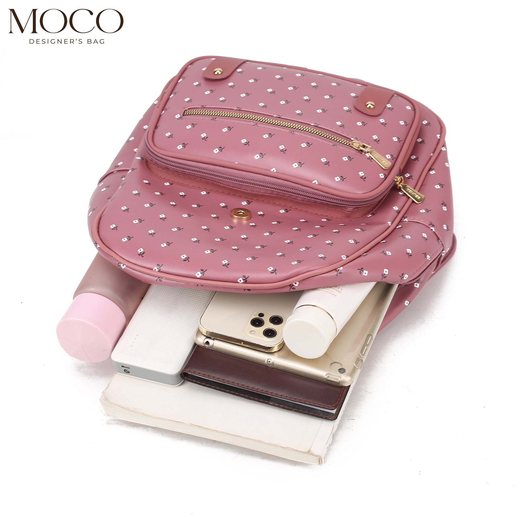 Moco Bags Backpack For Women PU Leather Ladies Korean Fashion Original School Bag For Women ...
