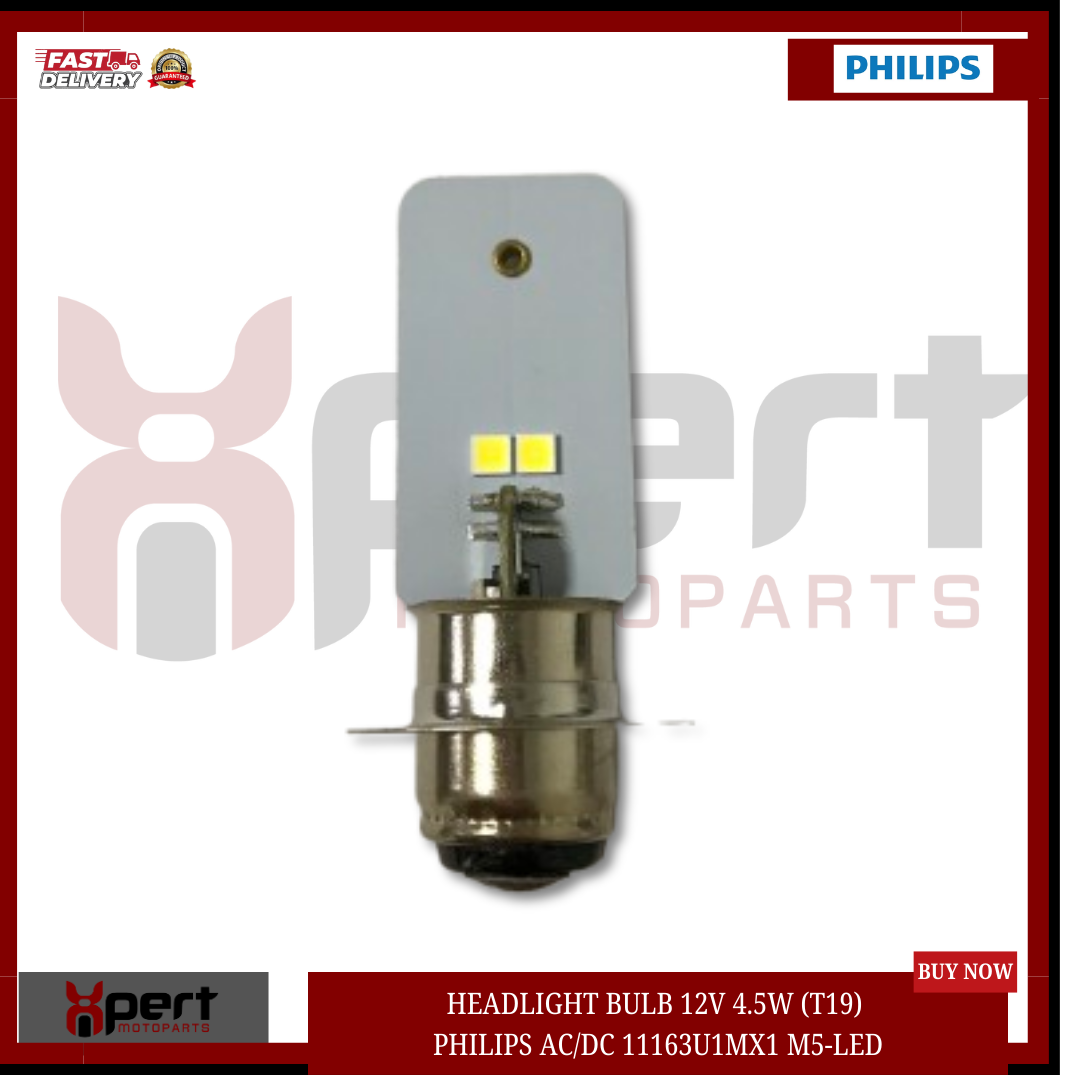 HEADLIGHT BULB 12V 4.5W (T19) PHILIPS AC/DC 11163U1MX1 M5-LED | Shopee ...