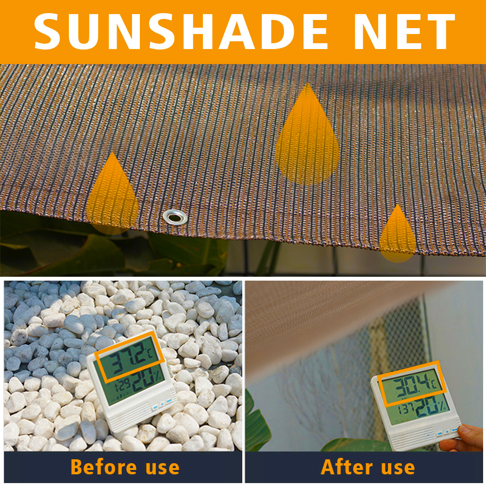 Anti-UV 90% Sunshade Net Outdoor Farm Garden net Brown Greenhouse ...