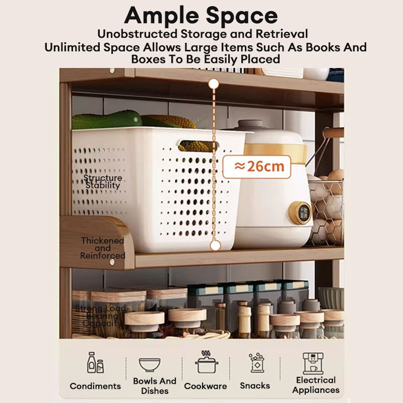 Multi-function Kitchen Wooden Organizer Kitchen Storage Rack With Multi ...