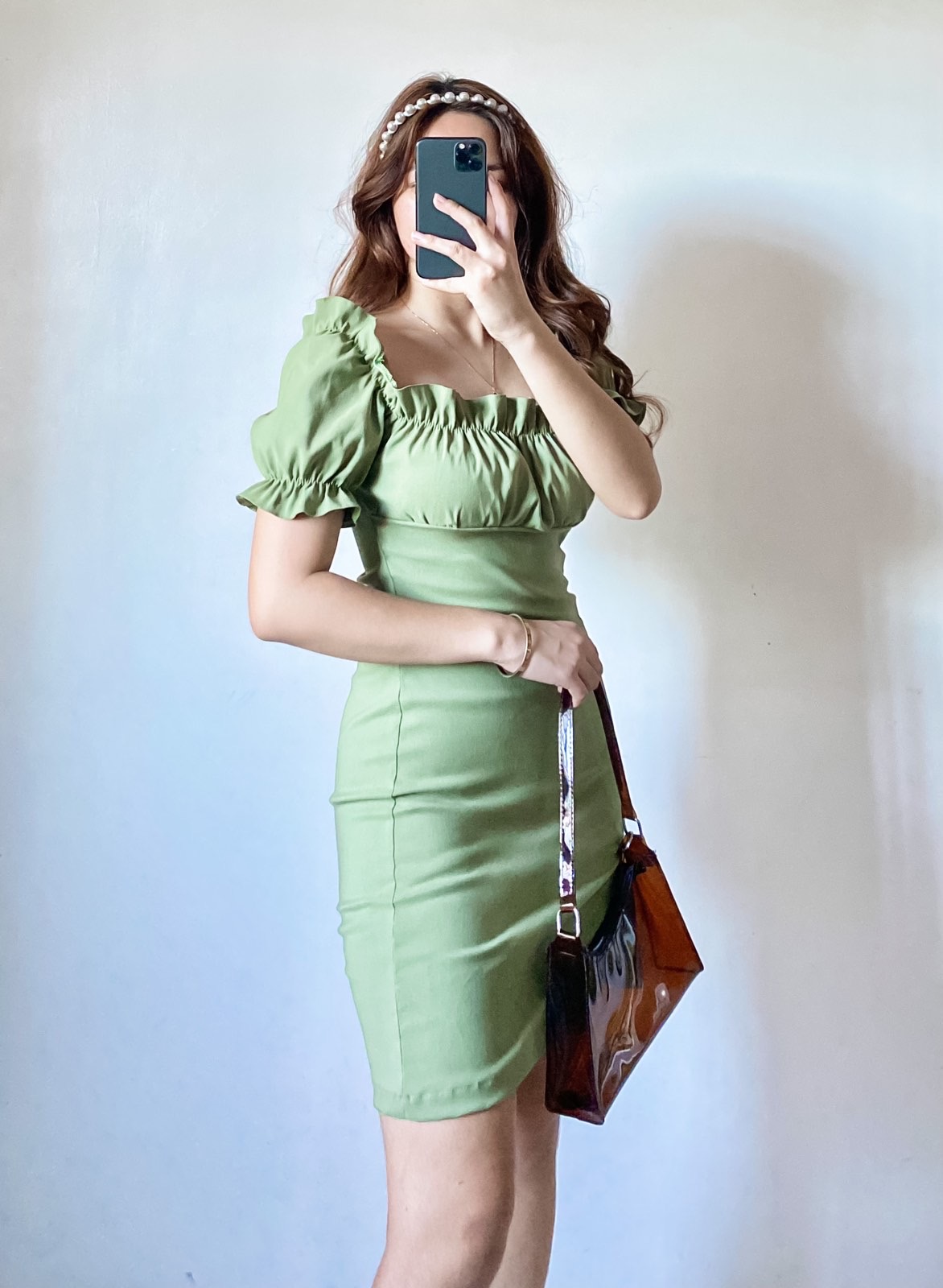Mia Puff Sleeves Ruched Dress • Justhis Clothing | Shopee Philippines