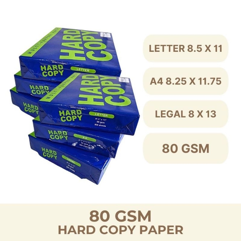 Hard Copy Bond Paper Long, Short & A4 Sizes, 500 Sheets per Ream ...