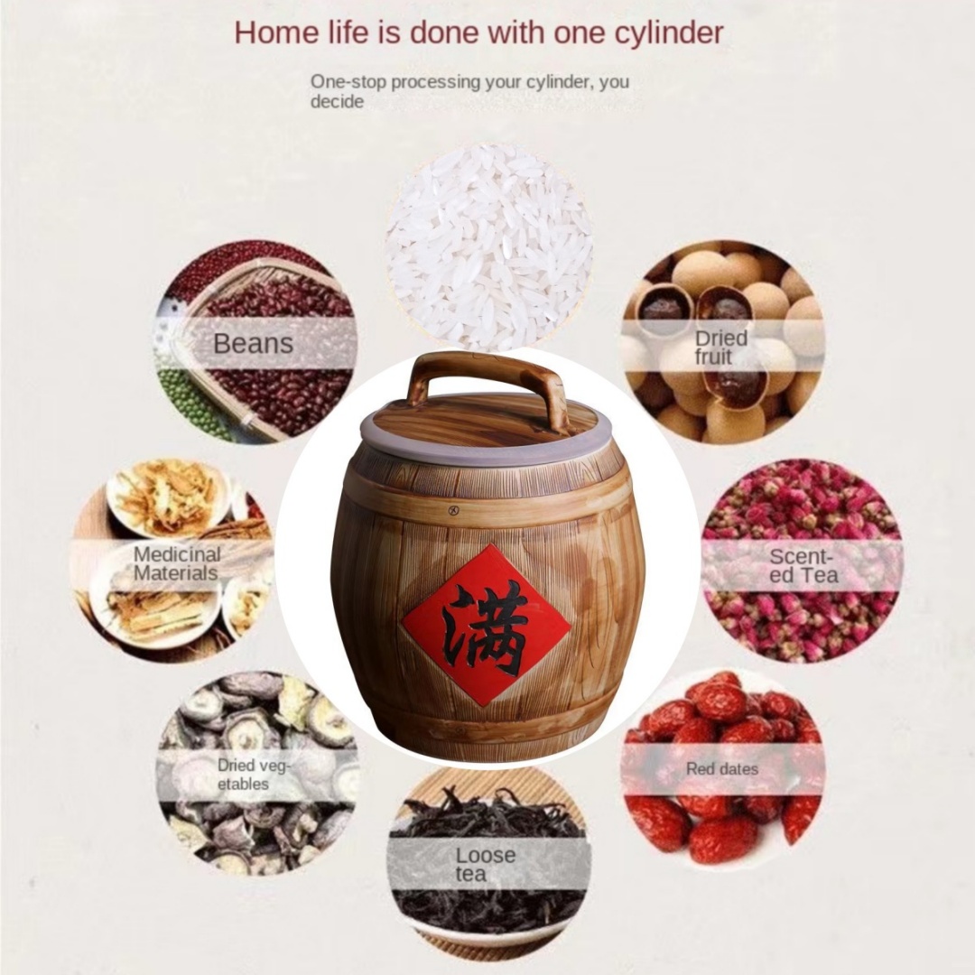 Ceramic Rice Bucket Rice Tank Sealed food storage container Rice ...