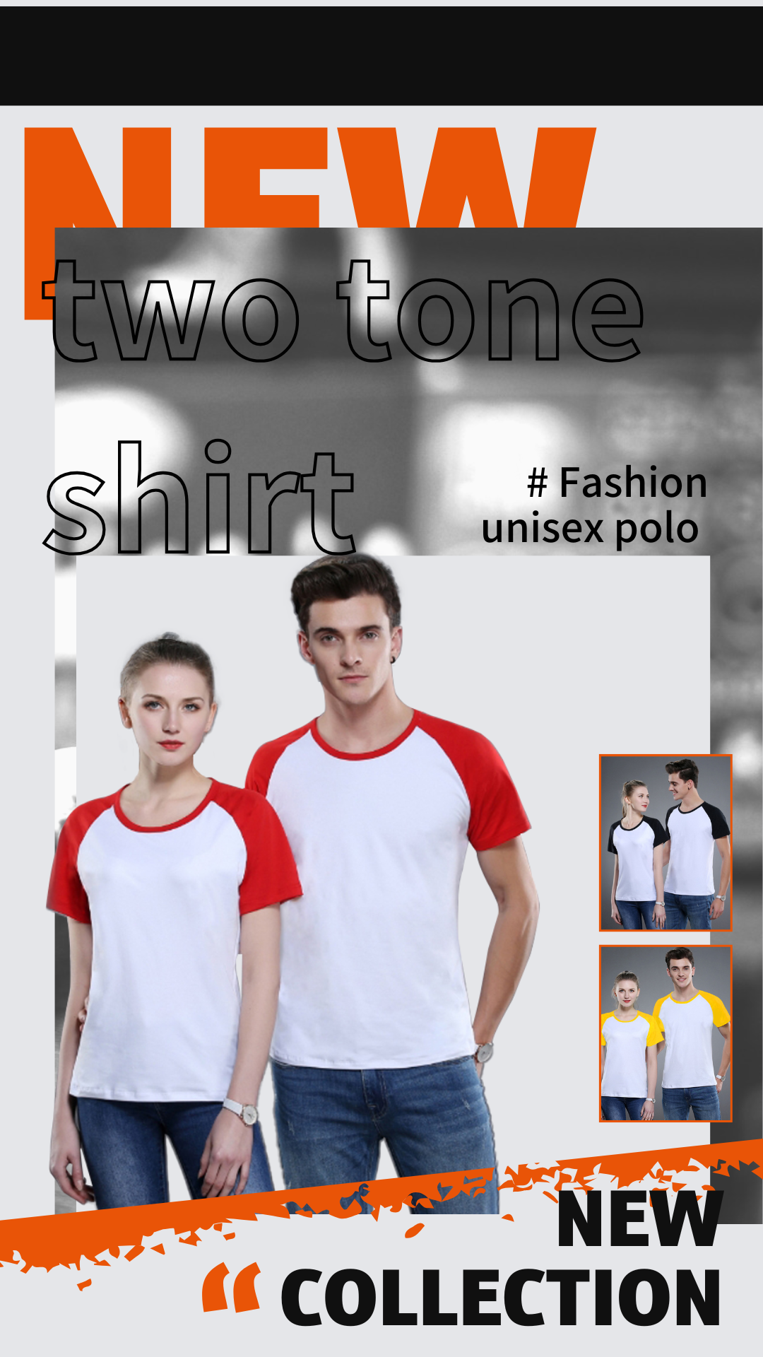 Two tone T-shirt Unisex Crew Neck Double Color Drifit T-Shirt Staff ...