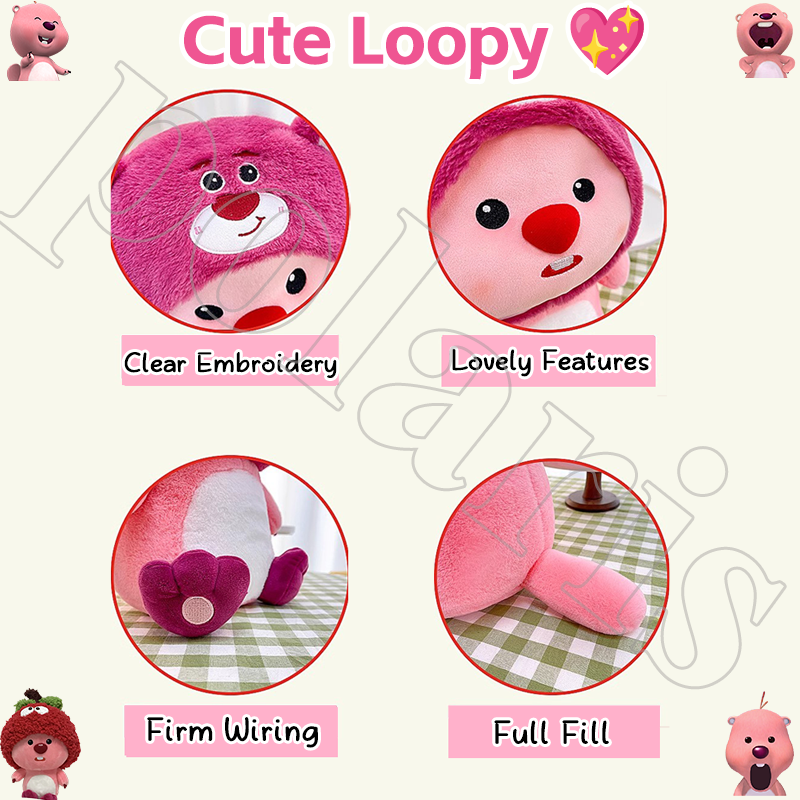 Purple Kurumi Doll Plush Toy Pink Kurumi Pink Melody Purple Melody Bear Beaver Loopy Loopy ...