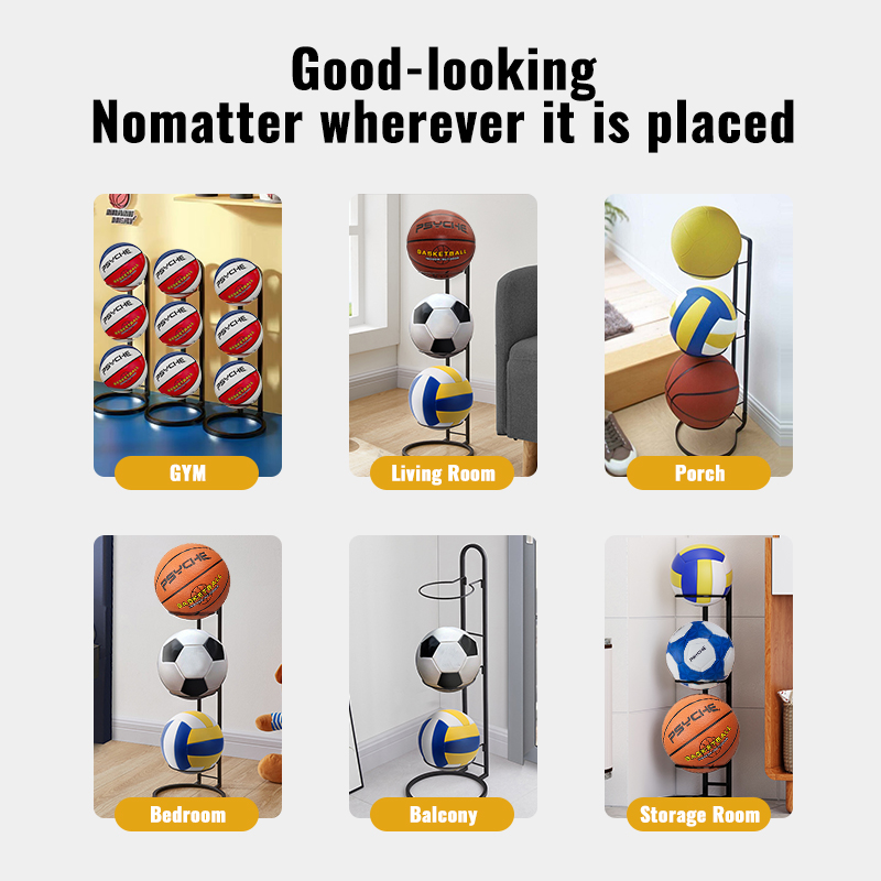 Basketball Ring Storage 3 Tier Cube Ball Organizer Rack Vertical ...