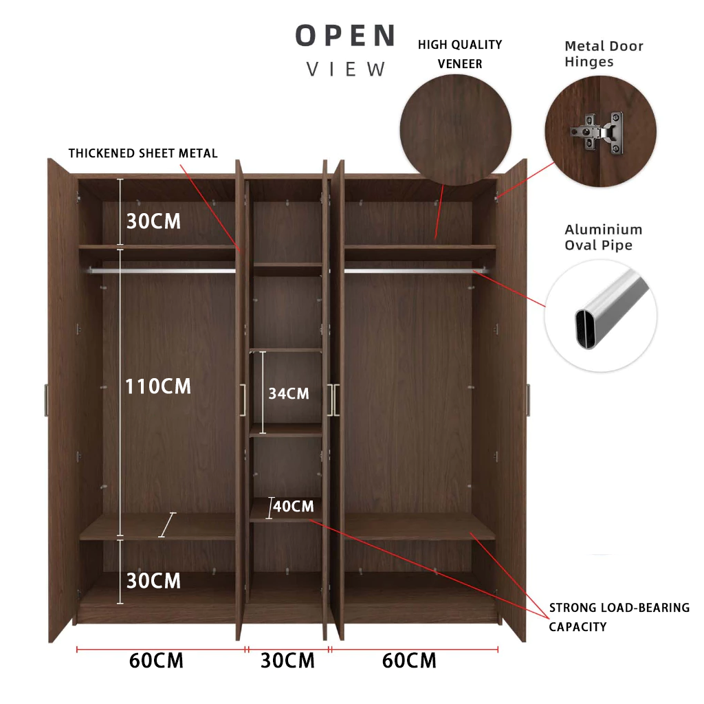 Mirror wardrobe 150 * 40 * 180CM wooden storage cabinet multifunctional ...