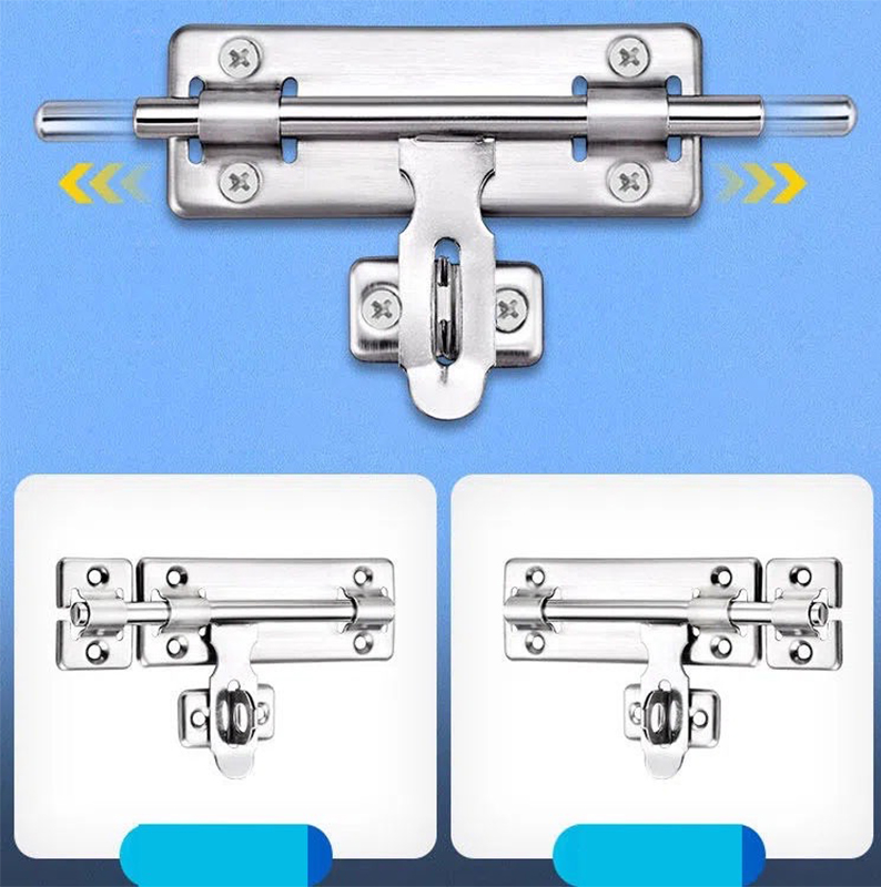 HS Stainless Steel Barrel Bolt Door Latch With Screws Hardware Door ...