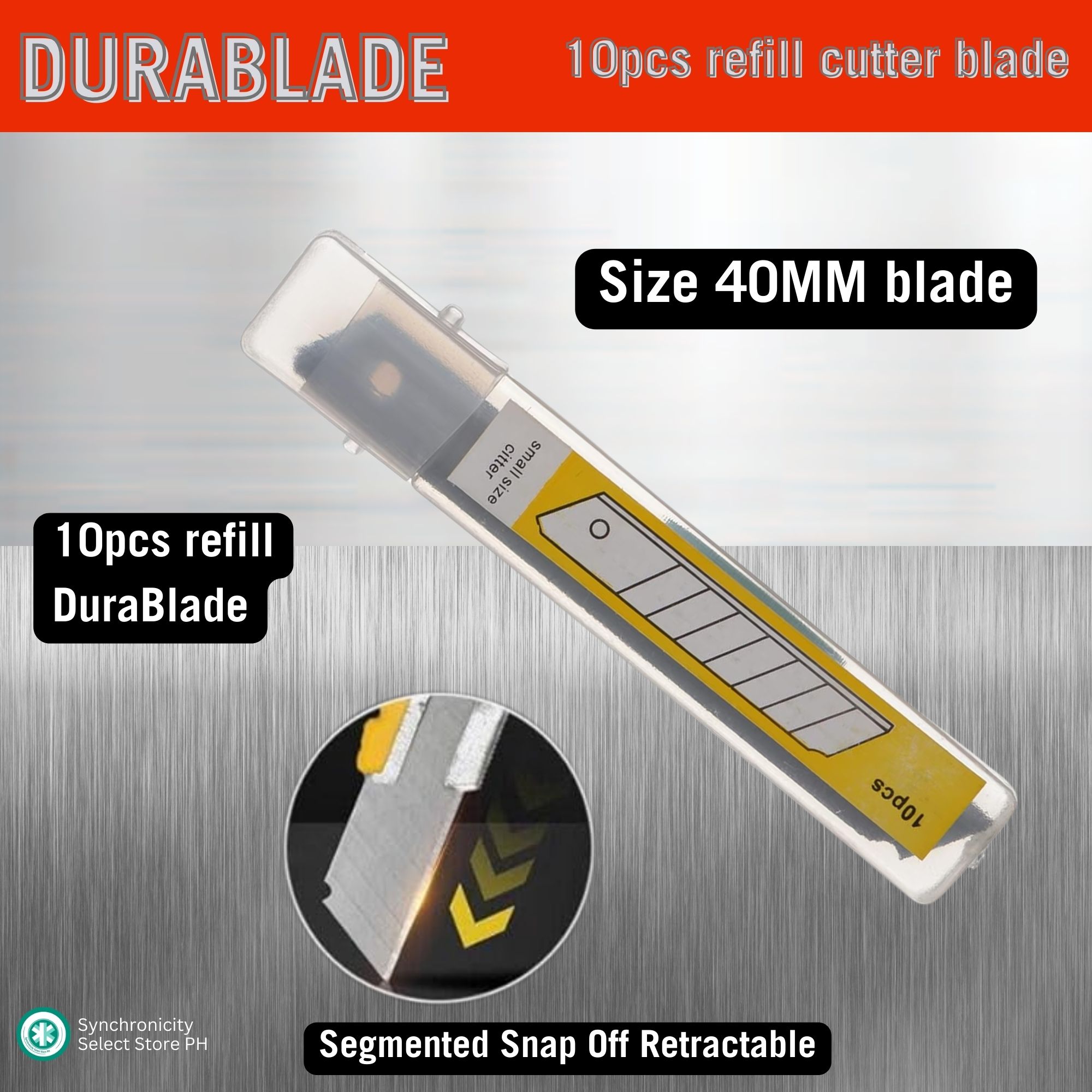DuraBlade Cutter – 15.2cm Retractable Knife w Snap-Off Blades for Home ...
