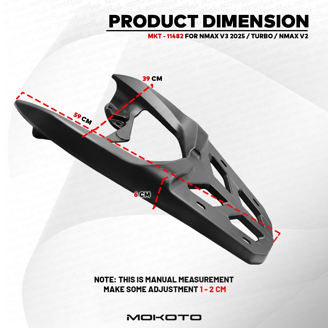 MOKOTO NMAX V3 2025/TURBO/ NMAX V2 TOP BOX BRACKET MKT-11482 BLACK ...